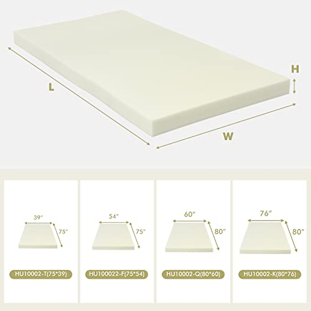 KOMFOTT Mattress Topper Full Size, Extra Thick Cooling Memory Mattress Foam Pad Topper for Full Bed, 3 Inch