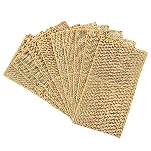 AOKQYA Burlap Silverware Holder Set Of 10 Reusable Rustic Utensil Holder Pouch for Table Setting (Natural)