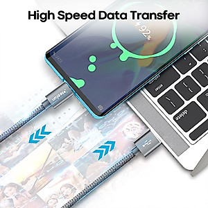 CLEEFUN USB C Cable, USB to USB C Cable Braided, [5 Pack, 3/3/6/6/10 ft] Type C Charger Fast Charging Cable for iPhone 15 Pro Max/Pro/Plus, for Samsung Galaxy S24 S23 S22 S21 S20 Ultra S10, Moto,Pixel