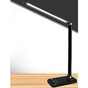 AFROG Multifunctional LED Desk Lamp,Rechargeable Table Lamp,with USB Charging Port,5 Lighting Modes,5 Brightness Levels,Touch Control,30/60 Min Auto Timer,Eye-Caring Office Lamp,5000K,8W