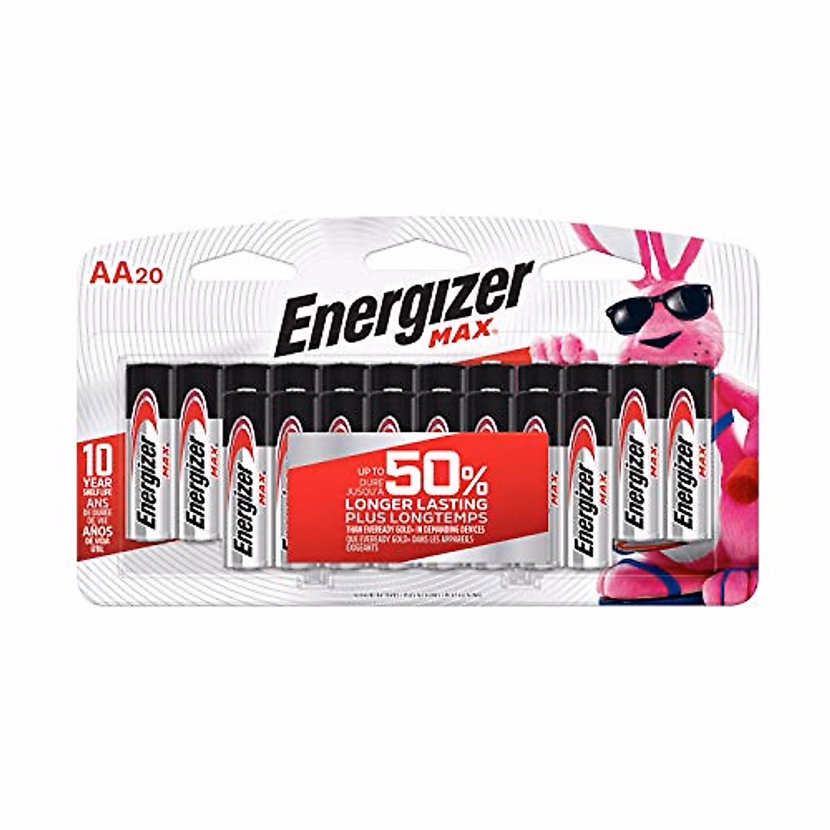 Energizer AA Batteries, Max Double A Battery Alkaline, 20 Count