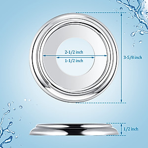 Enhon Metal Tub Spout Cover Ring, Bathroom Faucet Remodeling Wall Plate with Foam Gasket, 1-1/2 Inch ID and 3-5/8 Inch OD(Chrome)