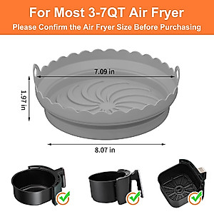Air Fryer Silicone Liners for Ninja Air Fryer, Air Fryer Silicone Pot for Ninja AF101 Air Fryer and Ninja Air Fryer Pro 4-in-1 with 5 QT Capacity