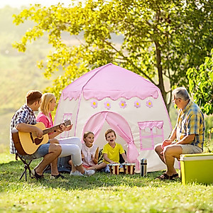 Kids Princess Tents for Girls Toys, Princess Castle Playhouse Tent, Indoor & Outdoor Toys Play Tent for 3+ Year Old Girls Kids Birthday Gift, Imaginative Games