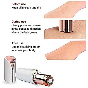 6 Pcs Facial Hair Remover Replacement Heads for Women's Painless Flawless Hair Remover(Only Fit Gen 1) for Good Finishing and Well Touch, 18K Rose Gold-Plated Blade Head With Cleaning Brush -Rose Gold