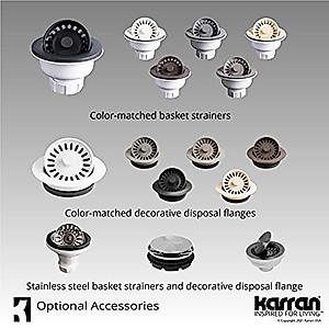 Karran QT-811 33" Top Mount Large/Small Bowl Quartz Kitchen Sink Kit in Brown