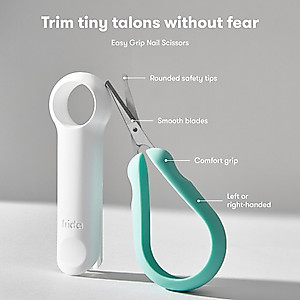 Frida Baby Grooming Kit | Baby Essentials Gift Set Includes Finger Brush with Storage Stand, Hair Brush with Case, Styling Hair Comb, Easy Grip Nail Scissors with Nail File and Case