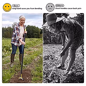 BsBsBest Scuffle Hoe Garden Tool, Stirrup Loop Stirrup Hoe with 72 Inch Adjustable Long Hand, Oscillating Hoe Great for Weeds in Backyard,Vegetable Garden