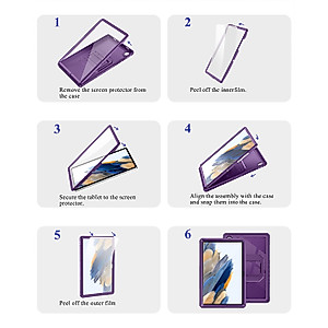 Supveco Case for Samsung Galaxy Tab A8 10.5 Inch 2022 Release, Dual Layer Full Body Shockproof Protective Case with Built-in Screen Protector Cover for Galaxy Tab A8 10.5'' [SM-X200/X205/X207]-Purple
