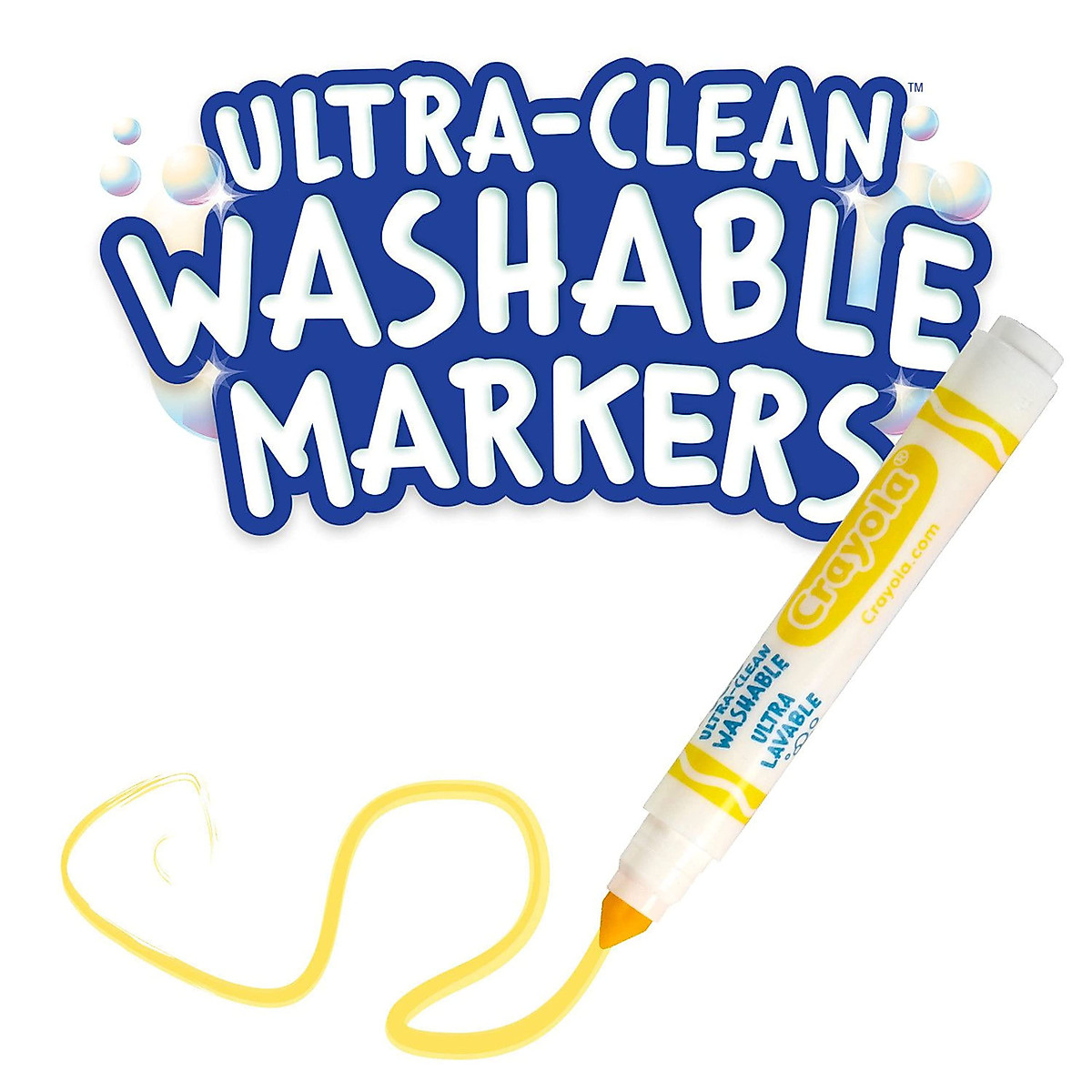 Crayola Ultra Clean Washable Markers (12 Pack), Bulk Markers for Kids, 10 Broad Line Markers, Back to School Classroom Supplies for Kids, Ages 4+