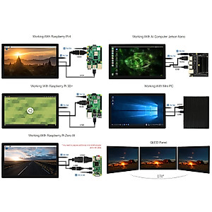 waveshare 9inch QLED Quantum Dot Display Compatible with Raspberry Pi 4B/3B+/3A+/2B/B+/A+/Zero/Zero W/WH/Zero 2W CM3+/4 Capacitive Touch 1280×720 Resolution Supports Jetson Nano/Windows