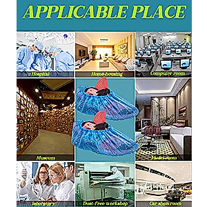 Shoe Covers Disposable Non Slip-300Pack (150 Pairs) TOOSOFt Booties for Shoes Covers- CPE Disposable Shoe Covers Water Resistant, Durable,One Size Fits Most Shoe Covers for Boots