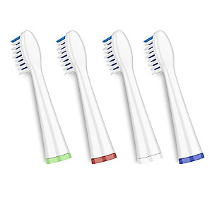 SRRB-4W Replacement Brush Heads for Waterpik Sensonic (SR-3000), Complete Care (WP-900), Complete Care 7.0 (WP-950, WP-952), Ortho Care (WP-940)