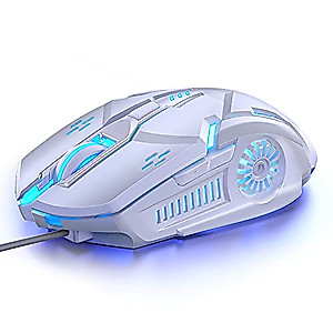 Gaming Mouse Wired, USB Computer Mice for Game & Daily, Chroma RGB Backlit, 4 Adjustable DPI Up to 3200 DPI, Comfortable Grip Ergonomic Mice for PC, Laptop, Mac, Windows (White)