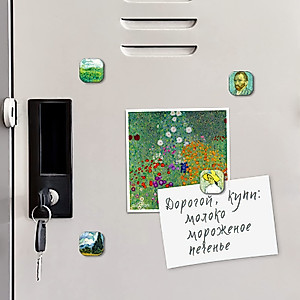 30pcs Fridge Magnets for Locker Whiteboard Magnetic Glass Board Decorative Magnets Best Gift Chioce Famous Paintings (Klimt Artwork)