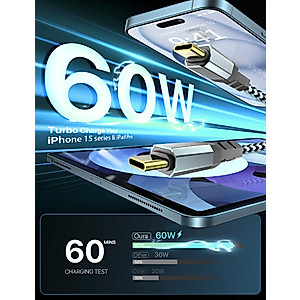 Eaedgrr 6/6/6ft 60W3A Fast Charger Cable,USB C to USB C Fast Charging Cable Compatible with MacBook Pro,iPhone15-Pro Max,iPad Mini6/Pro20/23,iPad Air4,GalaxyS21/S23 and More,Gold Plated