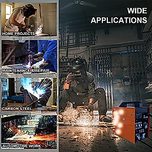 ETOSHA MIG Welder 160A Portable Welding Machine, Flux Core Wire Gasless Automatic Wire Feeding Welders, 110V AC Wire Feed Welder with Welding Gun, Grounding Clamp, Input Power Adapter Cable and Brush