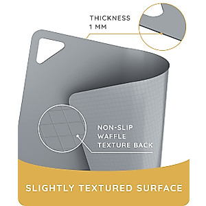 Cutting Boards for Kitchen - Plastic Cutting Board Set of 3, Dishwasher Safe Cutting Boards with Juice Grooves (Black) & Extra Thick Flexible Cutting Boards for Kitchen (15"x12")