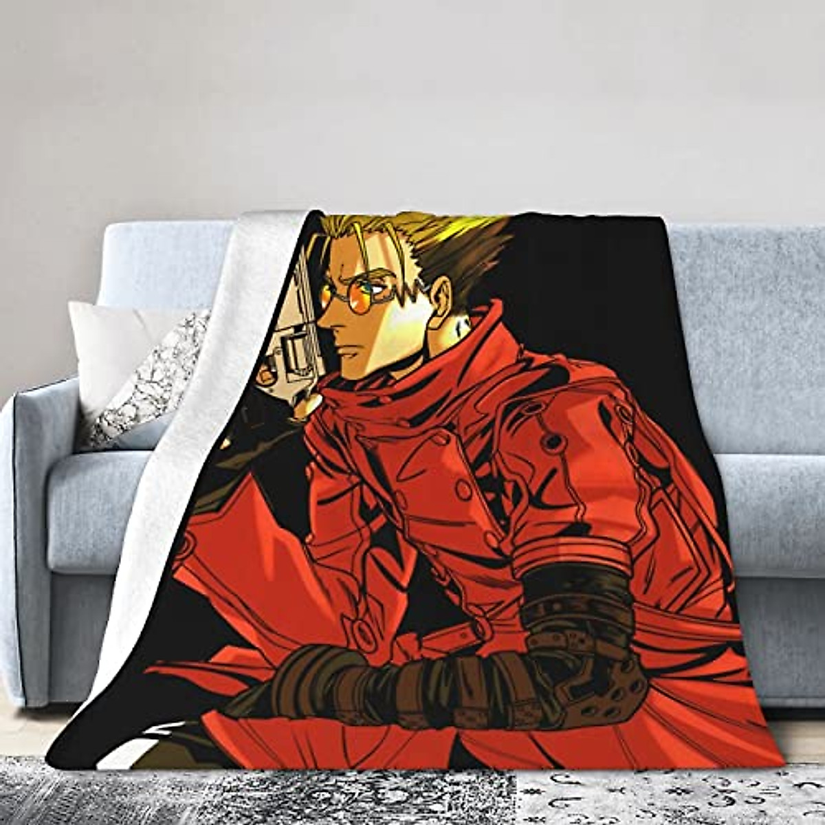 Trigun VASH The Stampede Soft Flannel Fleece Blanket Plush Fuzzy Throw Blankets for Bed Couch Living Room 60"x50"