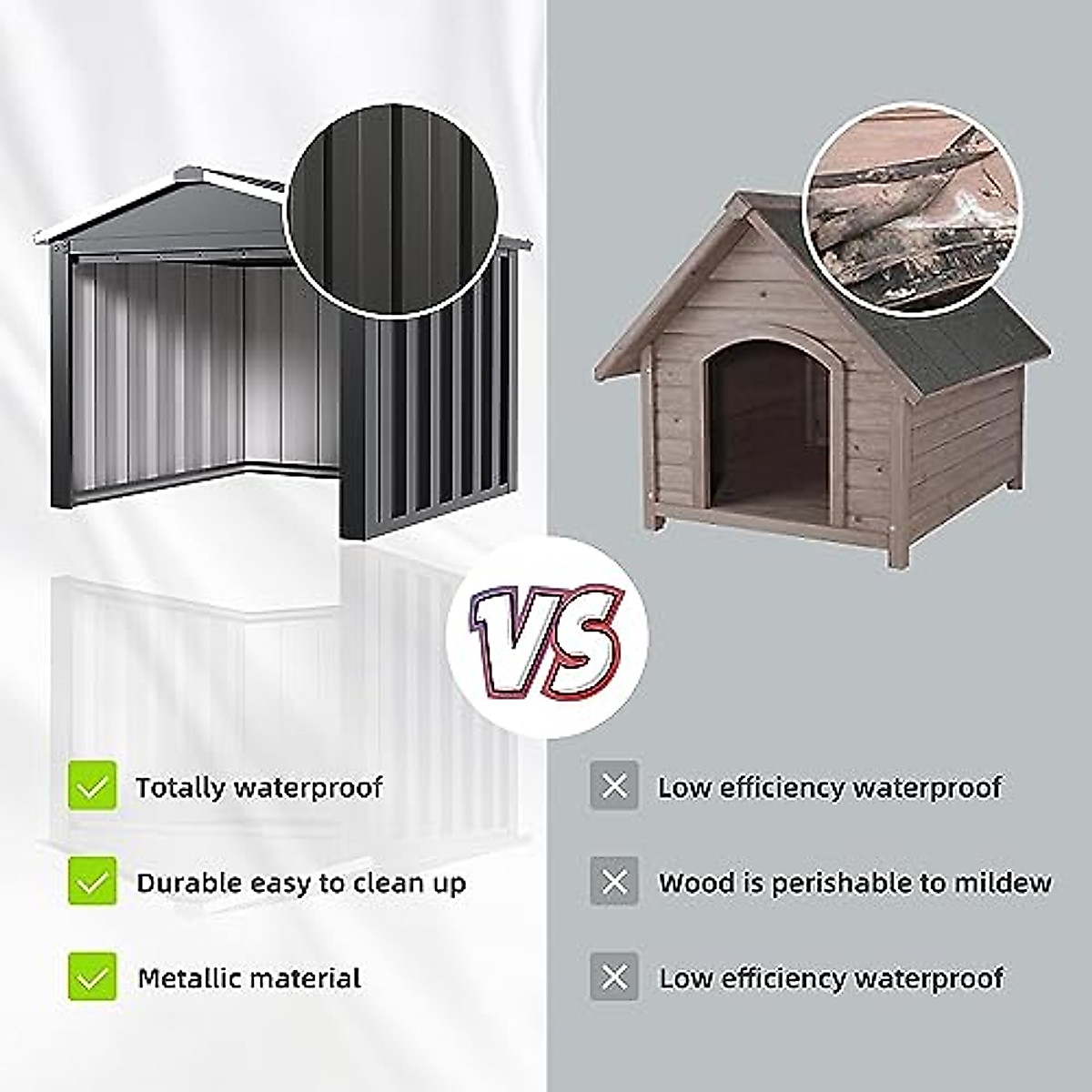 JAORD Metal Outdoor Storage Shed D33.07 x W34.65 x H24.4, Tool Garden Sheds and Tiny Houses for Backyard Garden Patio Lawn, Black&White…