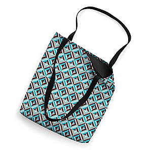 Blue and Brown Patchwork Quilt Cozy Pattern Tote Bag