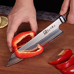 Zlatko Chef Knife, Japanese Chef Knife, 8 Inch Hand Forged Kiritsuke Chef Knife, 440C High Carbon Stainless Steel Ultra Sharp Chef's Knife With Gift Box (Maple & Resin Handle)