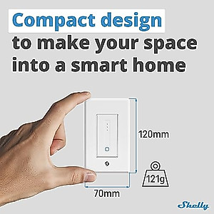 Shelly Plus Wall Dimmer | WiFi Smart Wall Dimmer Relay | Home Automation | Bluetooth Gateway | Compatible with Alexa & Google Home | No Hub Required | Timer Schedule | Dimmable Lights (2 Pack)