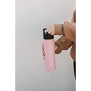 Simple Modern Kids Water Bottle with Straw Lid Vacuum Insulated Stainless Steel Metal Thermos Bottles | Reusable Leak Proof BPA-Free Flask for School | Summit Collection | 18oz, Mystic Moon