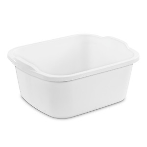 Sterilite 648806 18 Quart Dishpan, White - Pack of 6