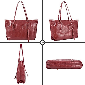 Danse Jupe Women Large Crocodile Faux Leather Tote Shoulder Bag Soft Top Handle Bag