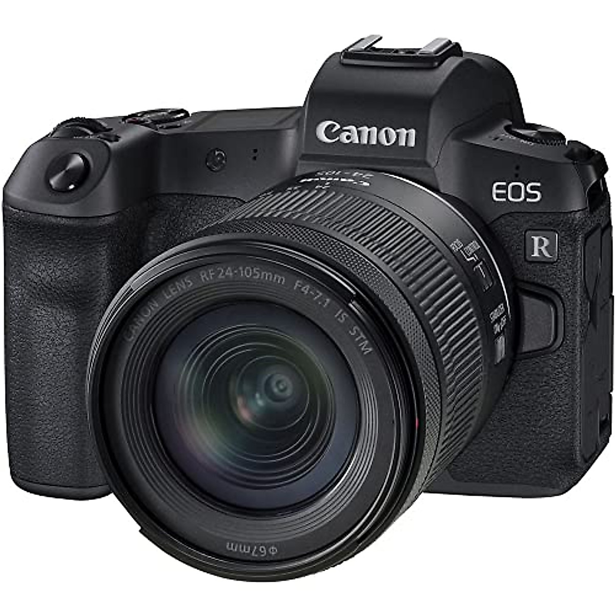 Canon EOS R Mirrorless Camera with 24-105mm f/4-7.1 Lens (3075C032) + 2 x 64GB Memory Card + Filter Kit + Wide Angle Lens + Color Filter Kit + Lens Hood + Bag + 2 x LPE6 Battery + More (Renewed)