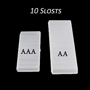 FULIN 2 Pack Battery Holder Organizer for 20 Counts AA Batteries and 2 Pack Storage Case for 20 Counts AAA Batteries