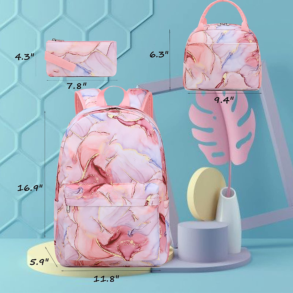 Backpack for Kids School Backpack for Boys Space Galaxy Backpack for Elementary Kids School Bag Bookbag with Lunch Bag