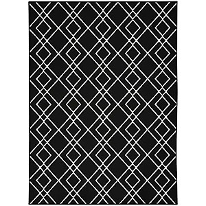 Nourison Modern Lines Modern Geometric Black 5' x 7' Area-Rug, Easy-Cleaning, Non Shedding, Bed Room, Living Room, Dining Room, Kitchen (5x7)
