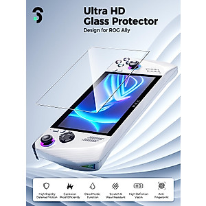 SOOMFON 3 Pack Screen Protector for ASUS ROG Ally Handheld 7 inch 2023, Tempered Glass, Transparent Ultra HD, Anti-Scratch, Anti-Fingerprint