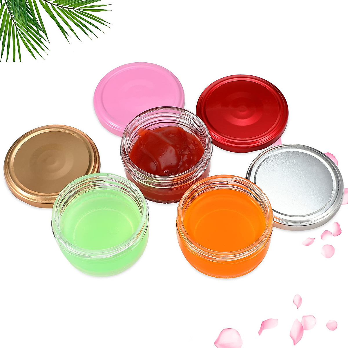 12 Pcs 2.5 oz Salad Dressing Container to Go Small Glass Food Storage Containers with Lids Airtight Small Glass Jars Leak Proof Reusable Dipping Condiment Sauce Containers for Lunch Box Picnic Travel