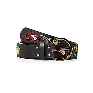 Beautiful Nomad Belts for Women Western Fashion Boho Embroidery PU Leather Belt for Jeans Dress