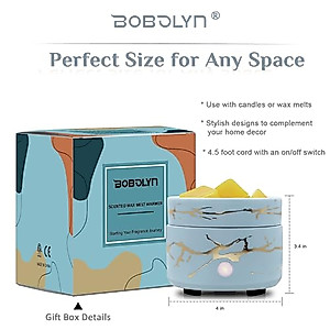 Bobolyn Wax Melt Candle Warmer Burner - Ceramic Essential Oil Burner Warmer Electric Scented Fragrance Candle Wax Melter Warmer for Home Office Bedroom Living Room Decor