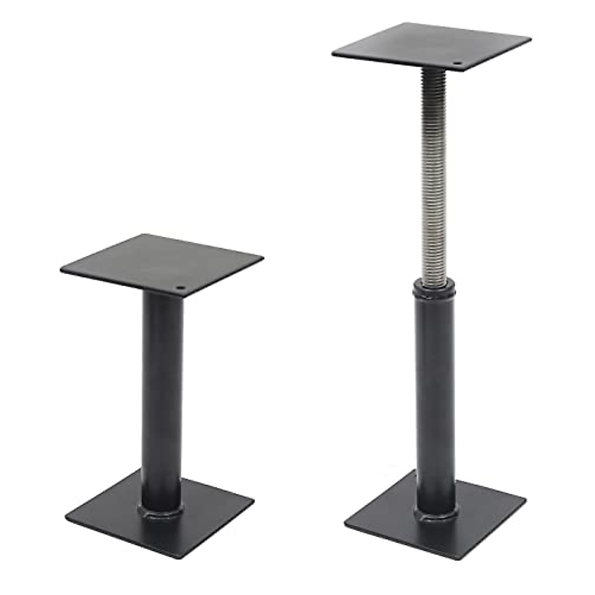 (2-Pack) RV Step Brace Stabilizer (Black) - Adjustable Length from 7 5/8" to 14" - Heavy Gauge Steel with 1,000 lb Max Load Rating - RV Step Stabilizer with 3/4” Threaded Solid Metal Screw