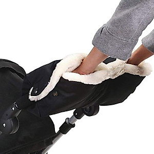 Stroller Hand Muff, Winter Extra Thick Pushchair Gloves Keep Warm for Parents and Caregivers in Cold Weather Anti-Freeze Windproof Snow-Proof (Black)
