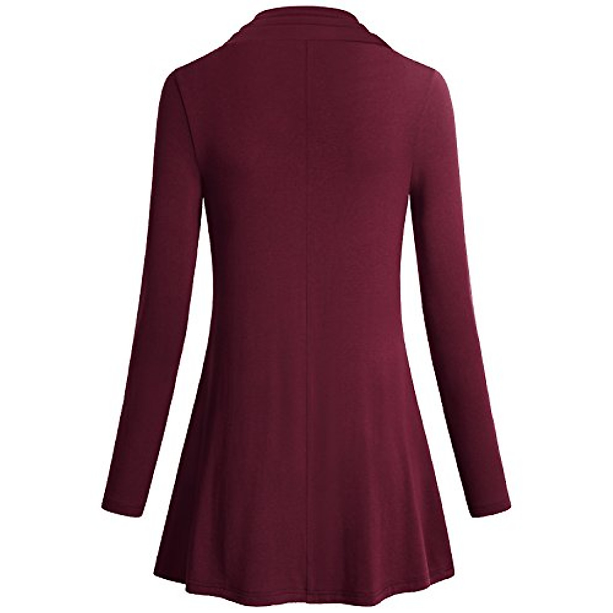 Miusey Womens Tunic Shirts,Long Sleeve Cowl Neck Flared Vintage A Line Loose Fit Shirt Casual Top Wine Red X-Large