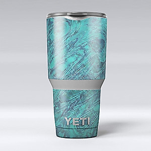 Design Skinz Teal Slate Marble Surface V48 - Skin Decal Vinyl Wrap Kit compatible with the Yeti Rambler Cooler Tumbler Cups