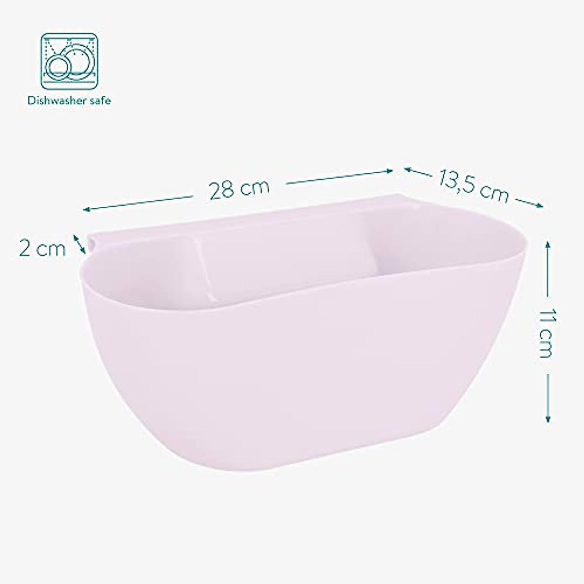 Navaris Hanging Kitchen Waste Bins - Over-Cabinet Garbage Bowl Holder Trash Containers to Collect Counter Food Scraps Compost - Set of 2 in White/Pink