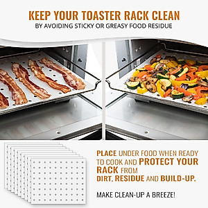 Parchment Paper Sheets for Toaster Oven Air Fryer 9 x 11 Compatible with Gowise, Cuisinart, Black Decker, Emeril Lagasse, Breville + More, Perforated Non-Stick Paper Liners for Cooking on Oven Rack