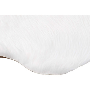 Delectable Garden Soft White Faux Sheepskin Faux Fur Chair Couch Cover Modern Area Rug Baby Blanket for Bedroom Floor Sofa Living Room Approx: 2 x 3 Feet - White