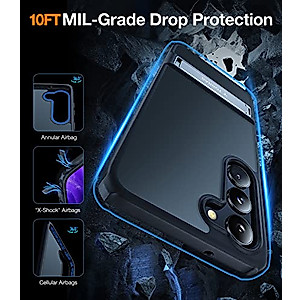 TORRAS MarsClimber for Samsung Galaxy S23 Plus Case, [3-Way Stand][MIL-STD Protection] Protective Translucent Matte Hard Back & Soft Silicone Edge Phone Case for Samsung S23 Plus Case 5G, Black