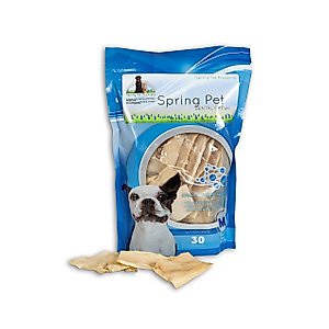 Spring Pet Dual Enzyme Action Beef Hide Dental Chews (Medium) for Dogs Weighing 10 to 25 Pounds - 30 Count