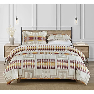 PENDLETON Harding Duvet Set, Full/Queen 100% Cotton, Lightweight, Iconic Harding Design, Includes Matching Shams, Machine Washable, Ivory