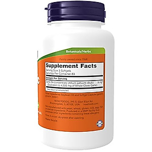 NOW Supplements, Garlic Oil 1500 mg, Serving Size Equivalent to Whole Clove Garlic, 250 Softgels