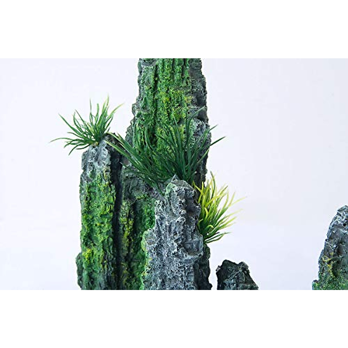 FEDOUR Aquarium Mountain View Stone Ornament Tree Rock Cave Landscape, Large Aquarium Ornament Rock Artificial Fish Tank Decoration